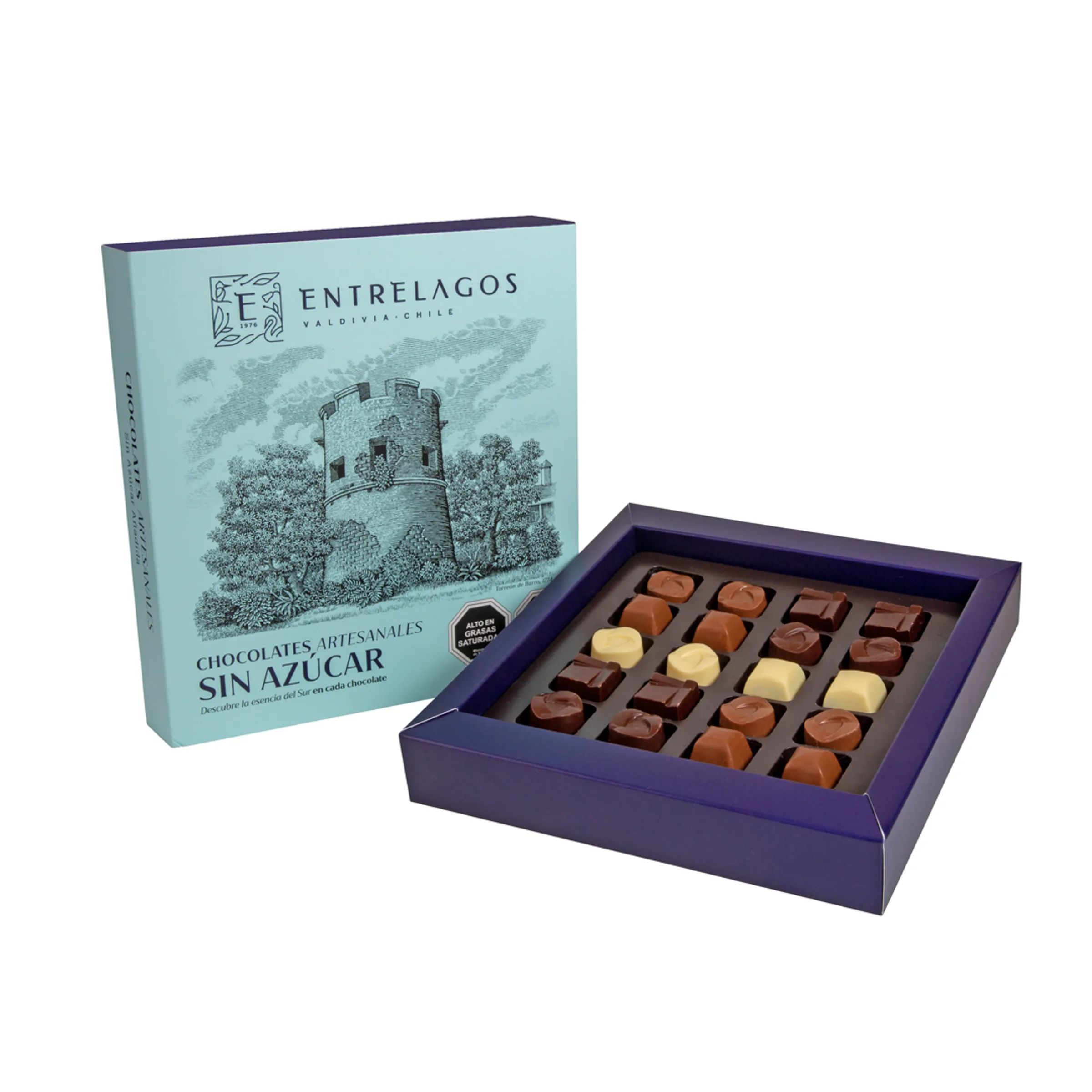 523 - Caja bombones sin azúcar 185 gr. - Chocolatería Entrelagos ...