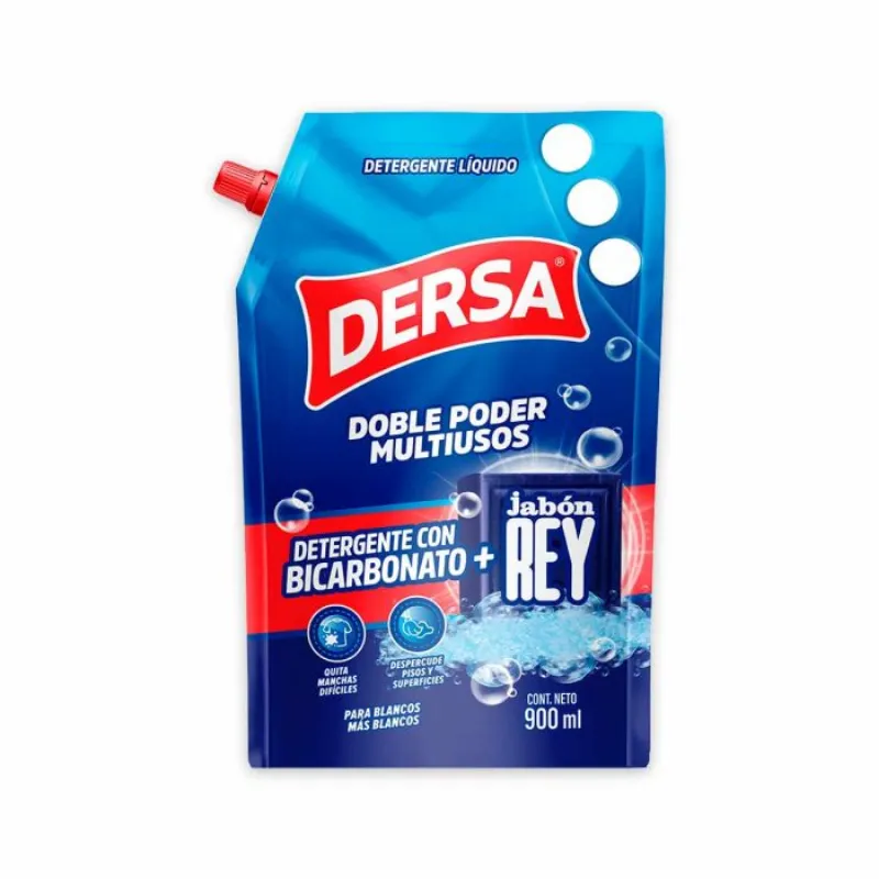 DETERGENTE LIQUIDO DERSA BICARBONATO+REY 900ML DOYPACK - Supermercados ...