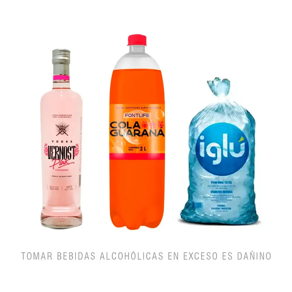 Pack (1 Vodka Vernost Pink X 750 Ml + 1 Bebida Carbonatada Fontlife ...