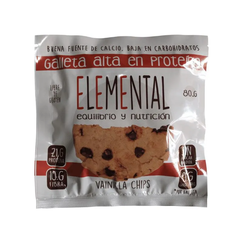 GALLETA ELEMENTAL PROTEINA VAINILLA Y CHOCOLATE X 80 GRS ...