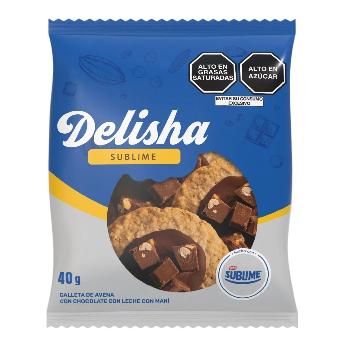 Galleta con toppings - Sublime x 40 gr - Delisha | Pastelería