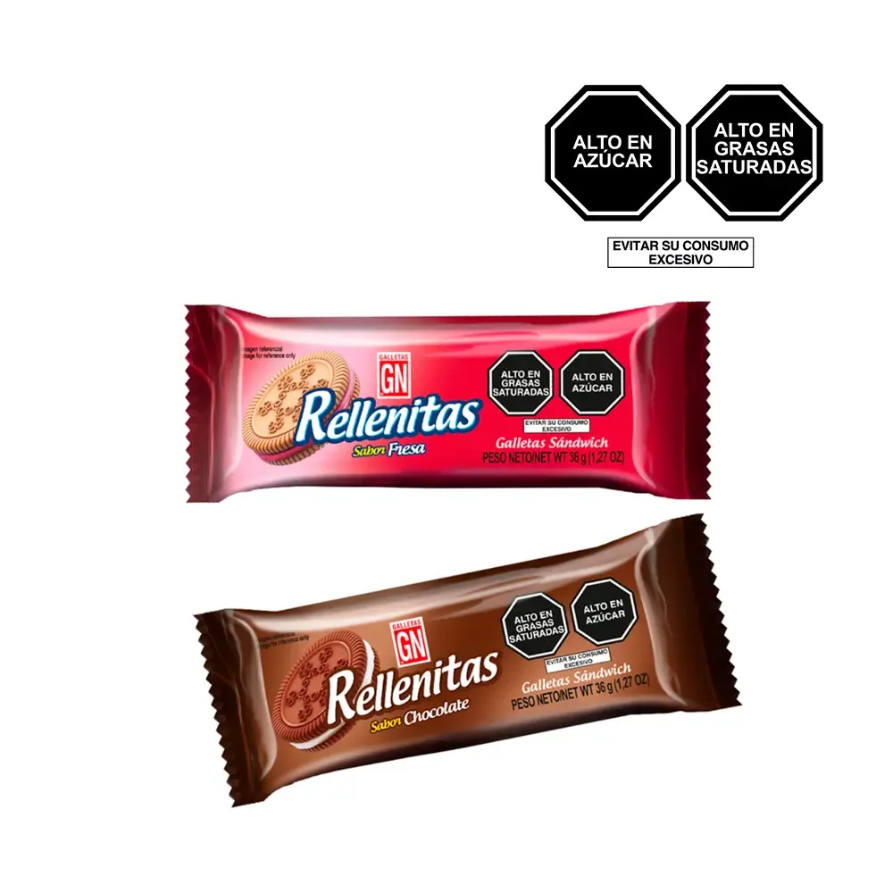 Pack (1 Galleta Rellenitas GN Fresa 36gr + 1 Galleta Rellenitas GN ...