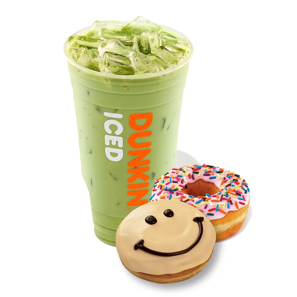Iced Matcha Latte XL + 2 Donuts - Disfruta un momento Dunkin'