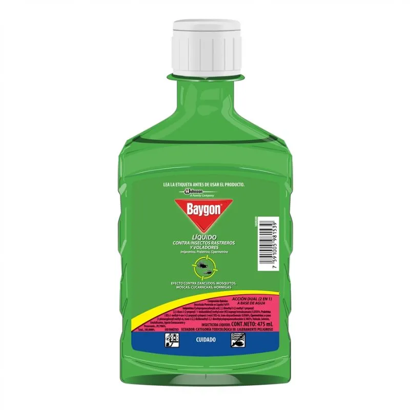 INSECTICIDA BAYGON INSECTOS RASTREROS Y VOLADORES X 475 ML BOTELLA ...