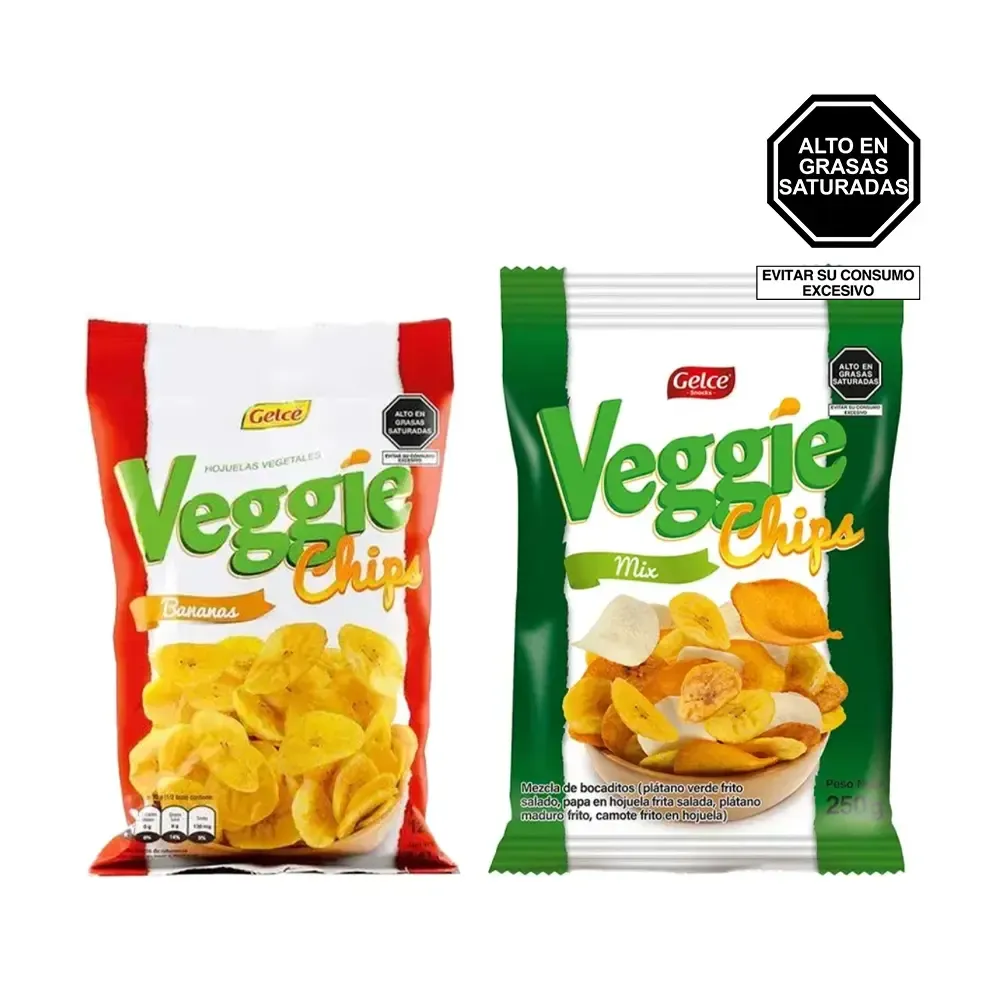 Pack (1 Mi Piqueo Veggie Chips 125 Gr + 1 Mi Piqueo Gelce Veggie Chips ...
