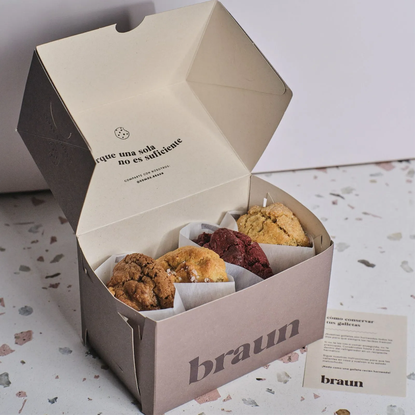 Caja 4 Galletas - Braun Cookies | galletas & soft serve