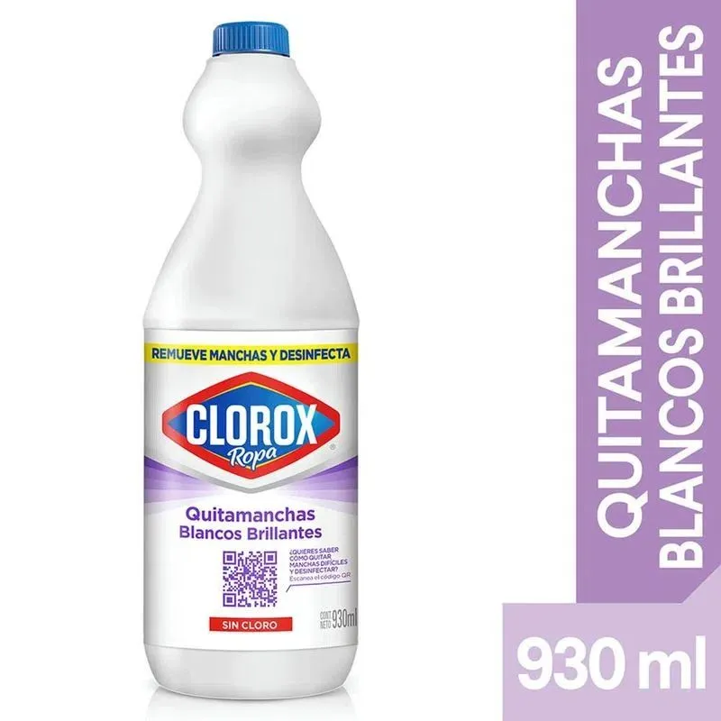 QUITAMANCHAS CLOROX ROPA 930ML BLANCOS BRILLANTES - Supermercados La 80 ...