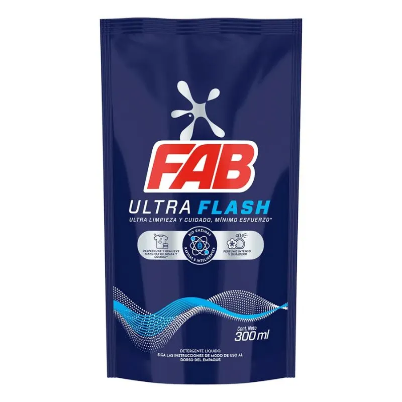 Detergente liquido fab ultra flash x 300 ml doypack - Supermercados La ...