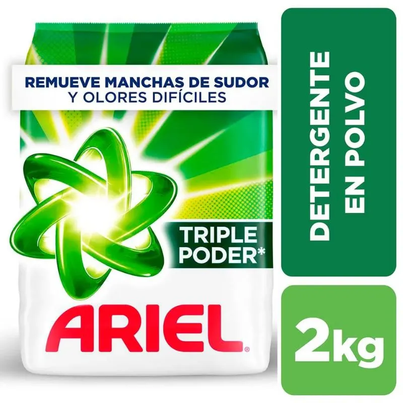 DETERGENTE EN POLVO ARIEL 2000G TRIPLE PODER - Supermercados La 80 ...