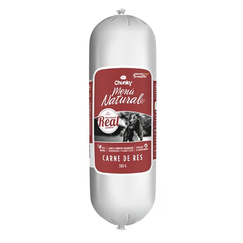Alimento humedo chunky dog menu natural carne res x 300 grs ...