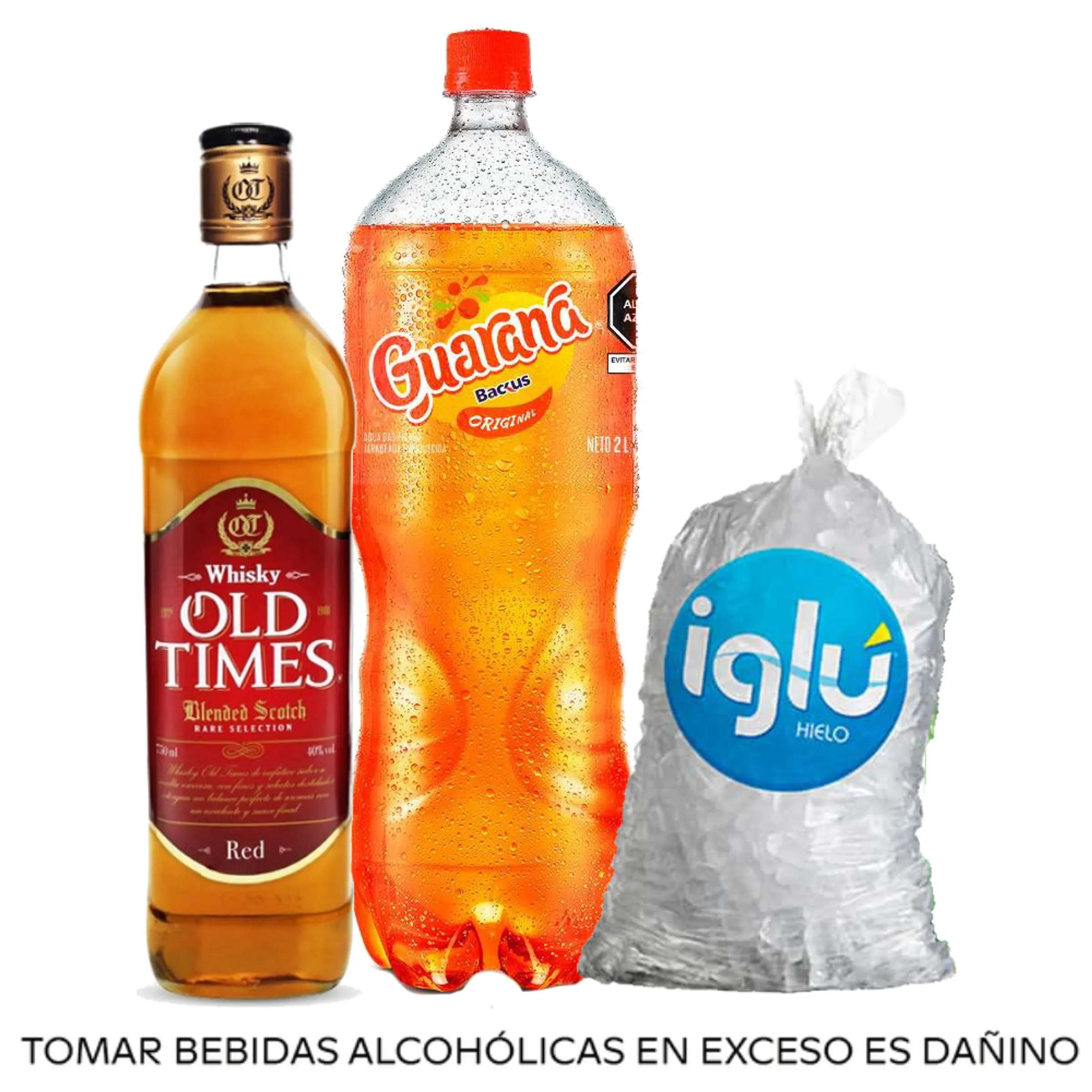 Pack (1 Guarana Vitaminizada x 2 Lt + 1 Whisky Old Times Red Label x ...