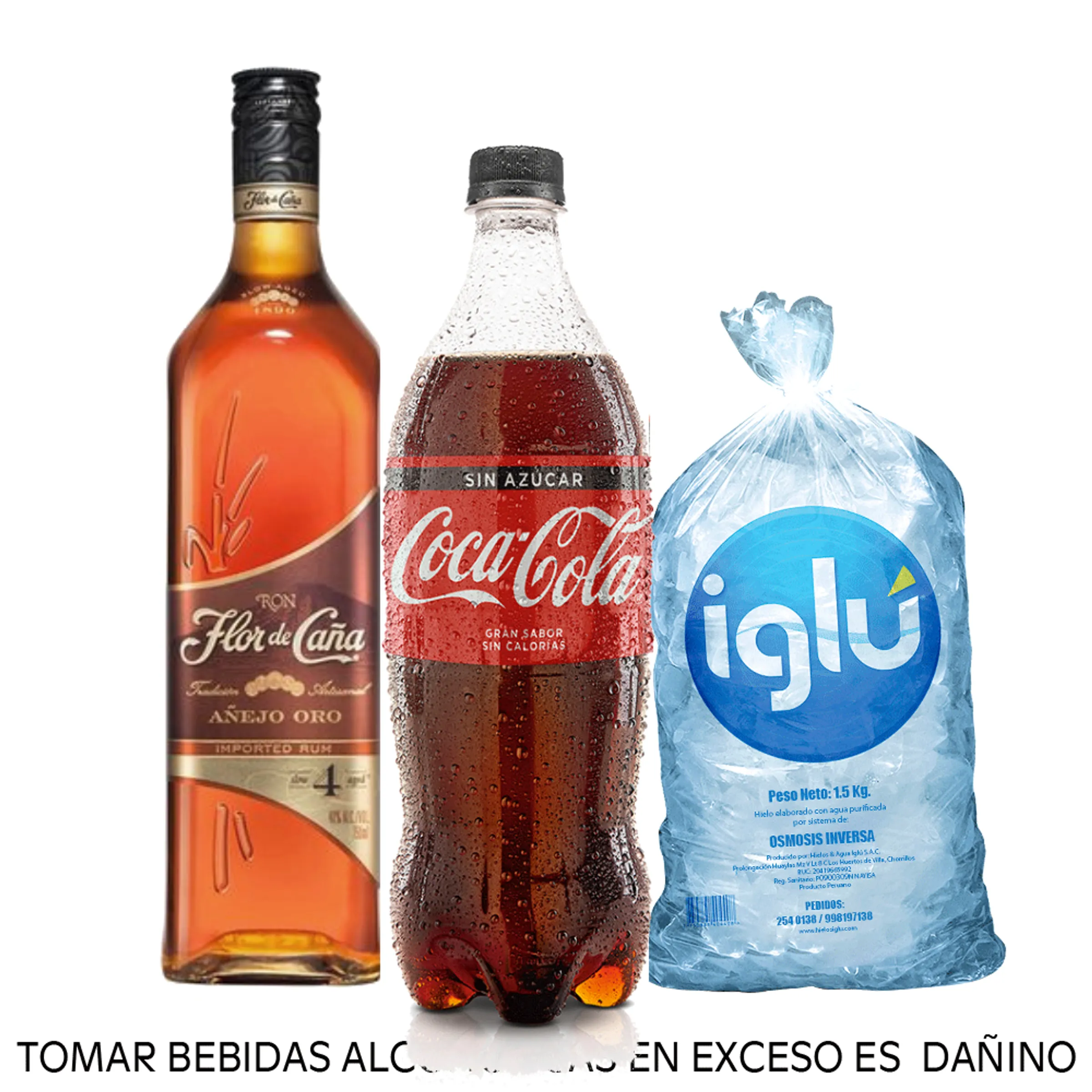 Pack (1 Ron Flor De Caña Oro 4 Años x 750 Ml + 1 Coca Cola Sin Azúcar ...