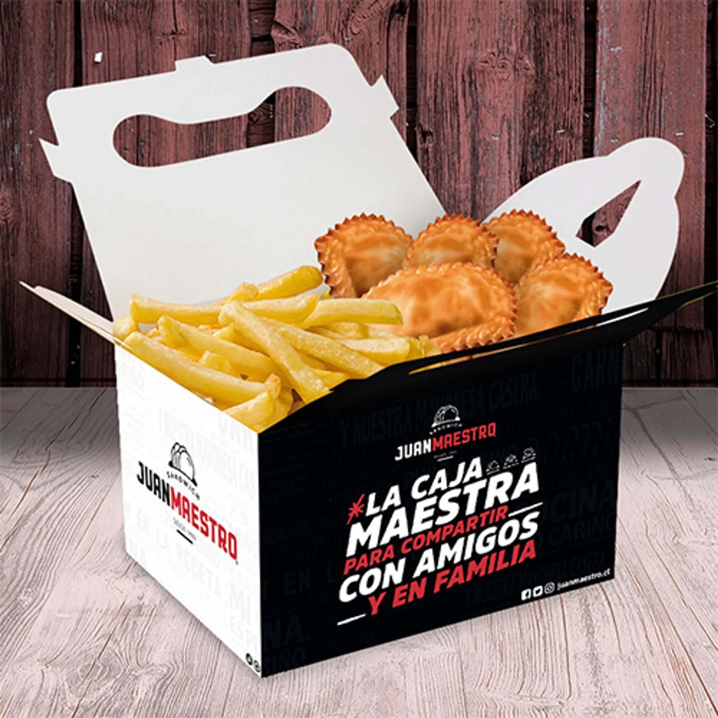 Caja de papas fritas + empanadas - El Especialista en Sándwich