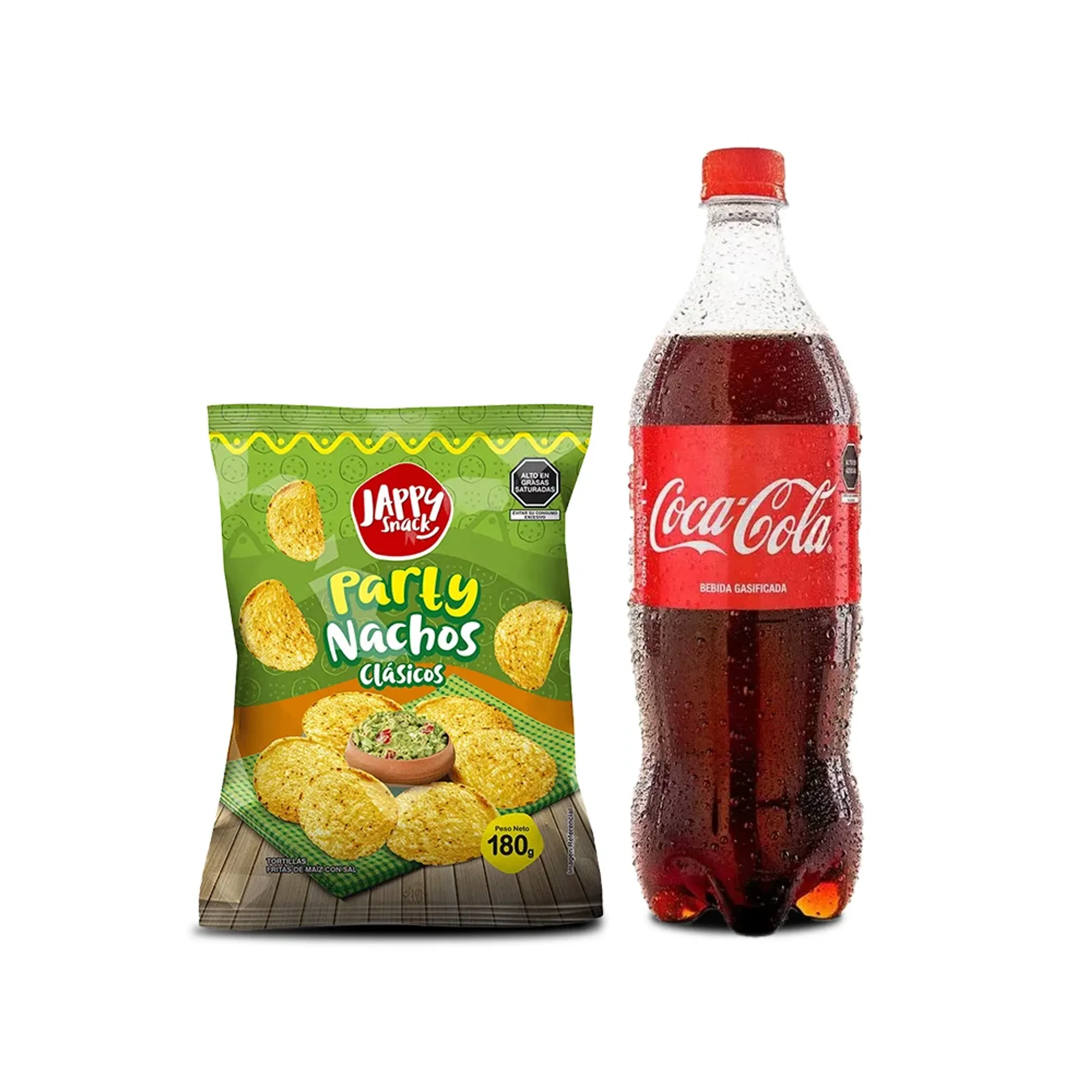Pack (1 Coca Cola 1 Lt + 1 Nacho Jappy Snacks Original 180gr) - Tambo ...