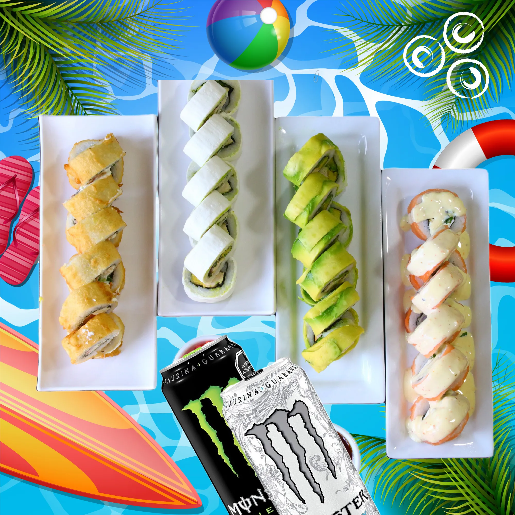 Tamashi New 40 Piezas Premium + 2 Monster Energy 473cc - TAMASHI SUSHI ...