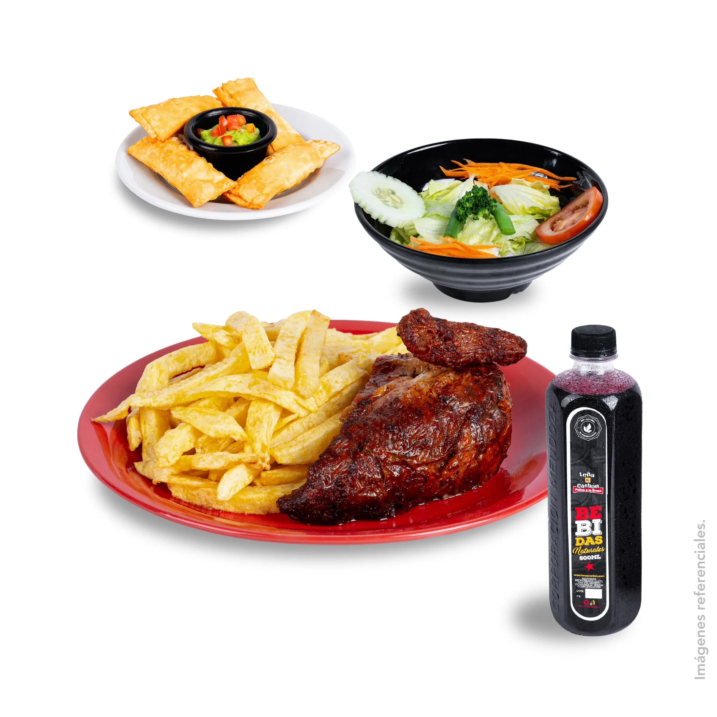 1/4 Pollo Combo - Leña & Carbón | Pasión por el Sabor