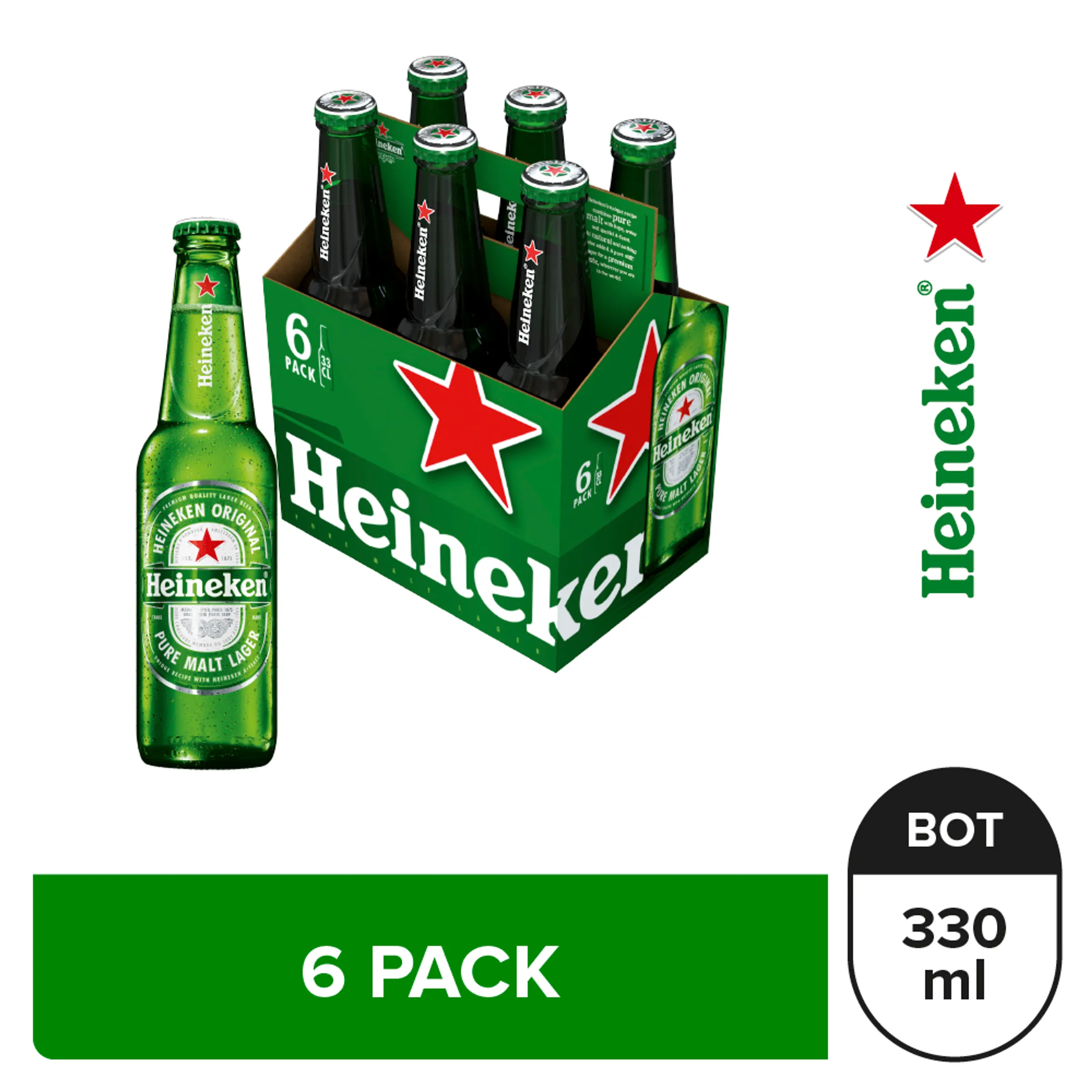 Cerveza Heineken Six Pack Botella 330 ml - Tambo | Cada vez más cerca
