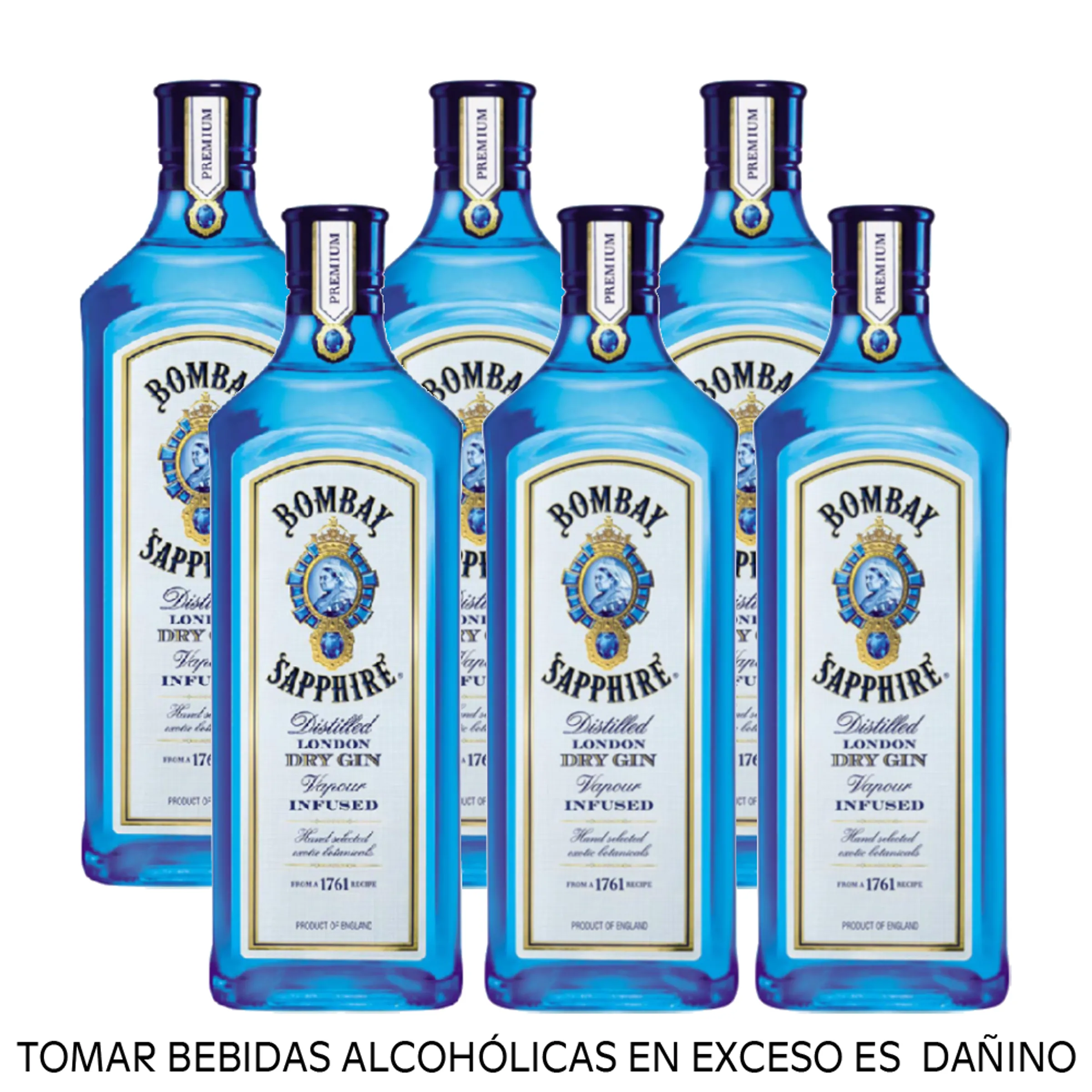 Gin Bombay Sapphire 750 ml x 06 und - Tambo | Bar Premium. Tu bar en casa