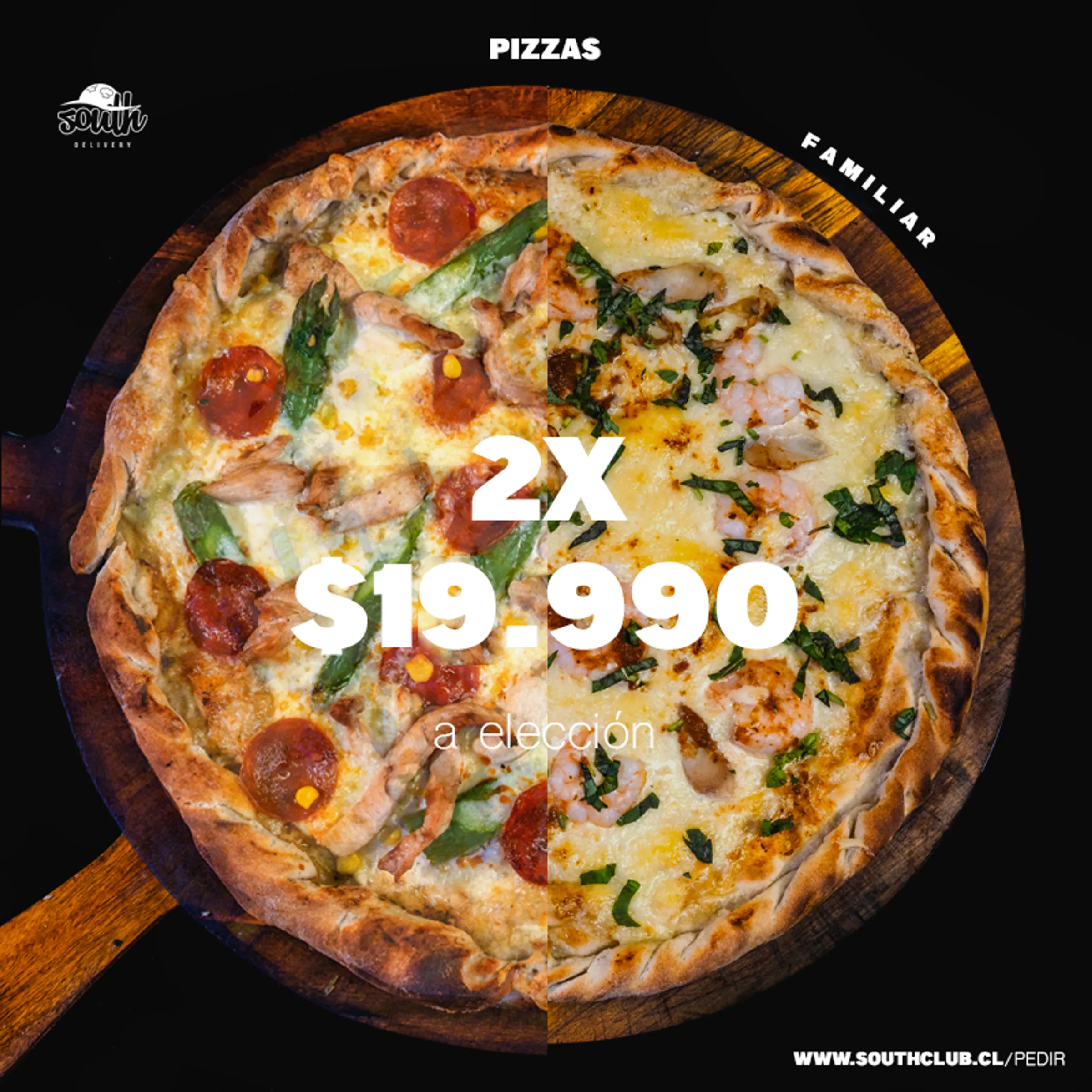 Pizza Familiar 2 x $19.990 - South Pacific Delivery