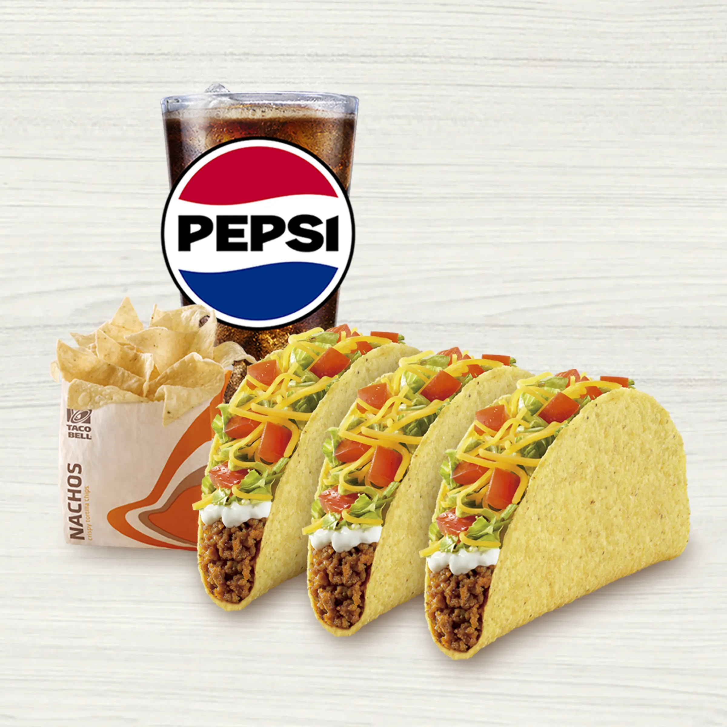 Combo 3 Tacos Supreme + Nachos + Bebida - Taco Bell