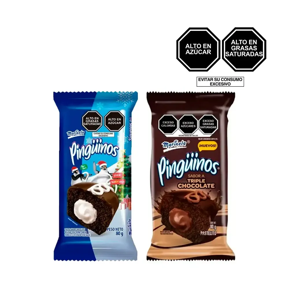 Pack 1 (Keke Pinguino Marinela 80gr + Keke Pinguino Marinela Triple ...