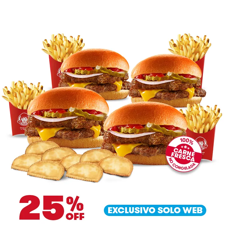 Box JR 4X4 Doble Stack 25% - Wendy's Chile - Calidad es Nuestra Receta