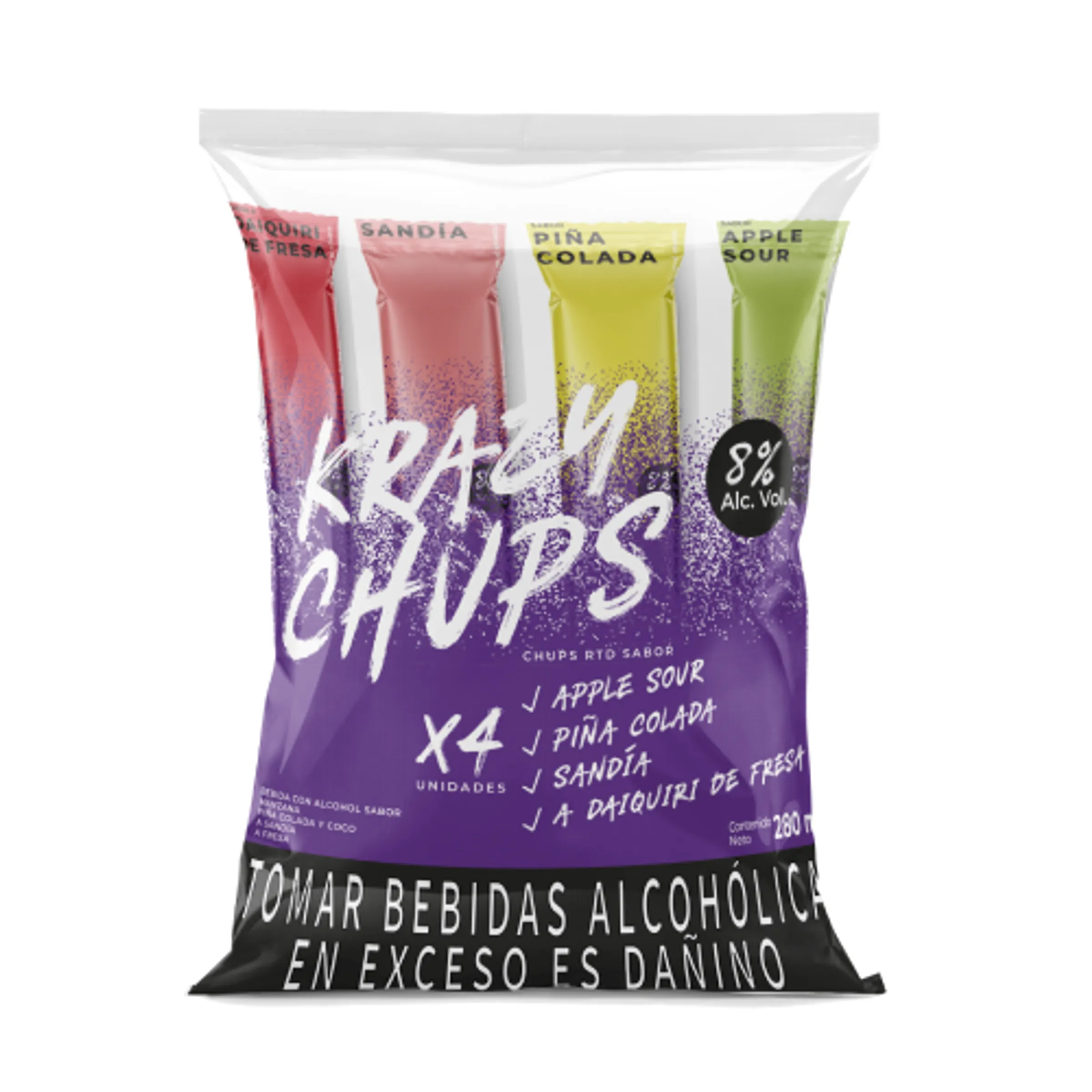 Krazy Chups Con 8% De Alcohol Sabores Surtidos 4 und - Tambo | Cada vez ...
