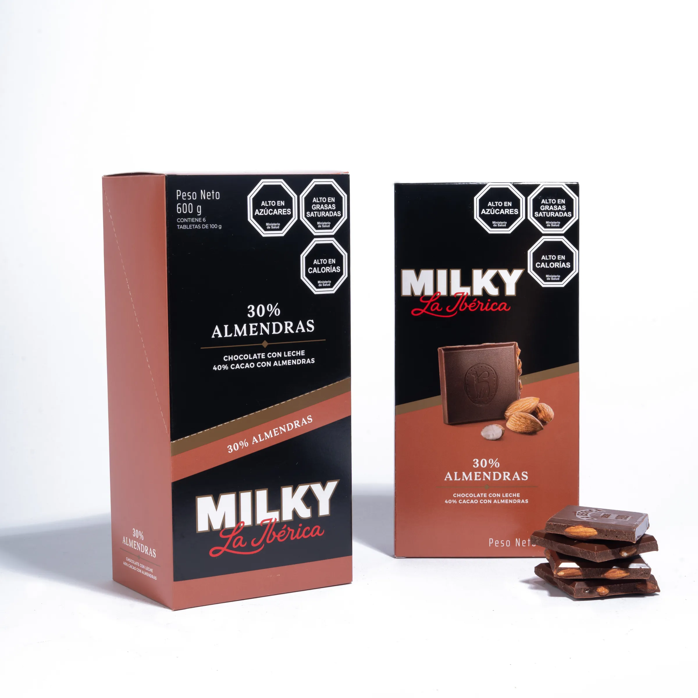 Tabl. Milky almendras x 100 g x 6 pzas - La Ibérica - Tienda Online