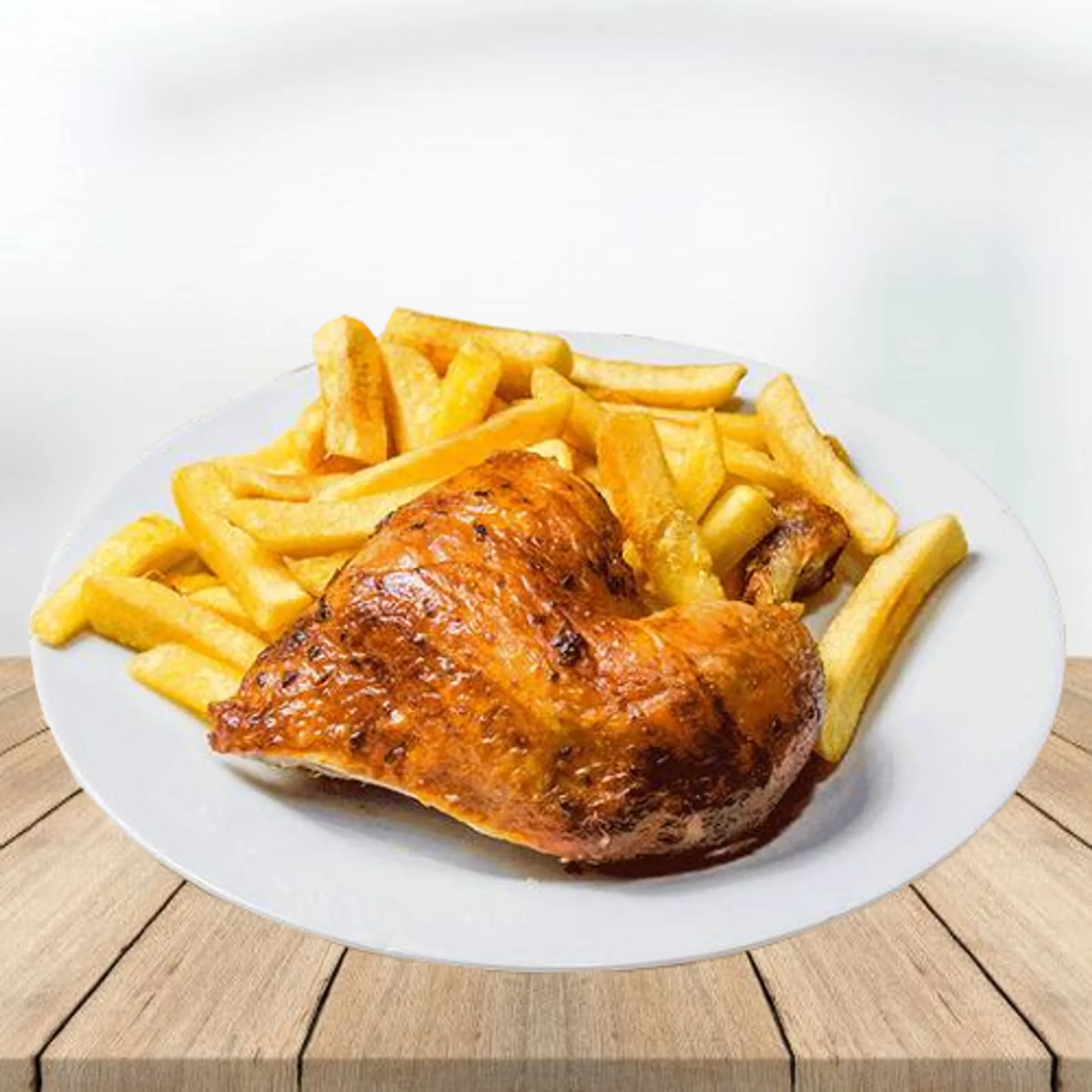 1/4 pollo asado con papas ( no elegible) - Pollo asado y chorrillanas a ...