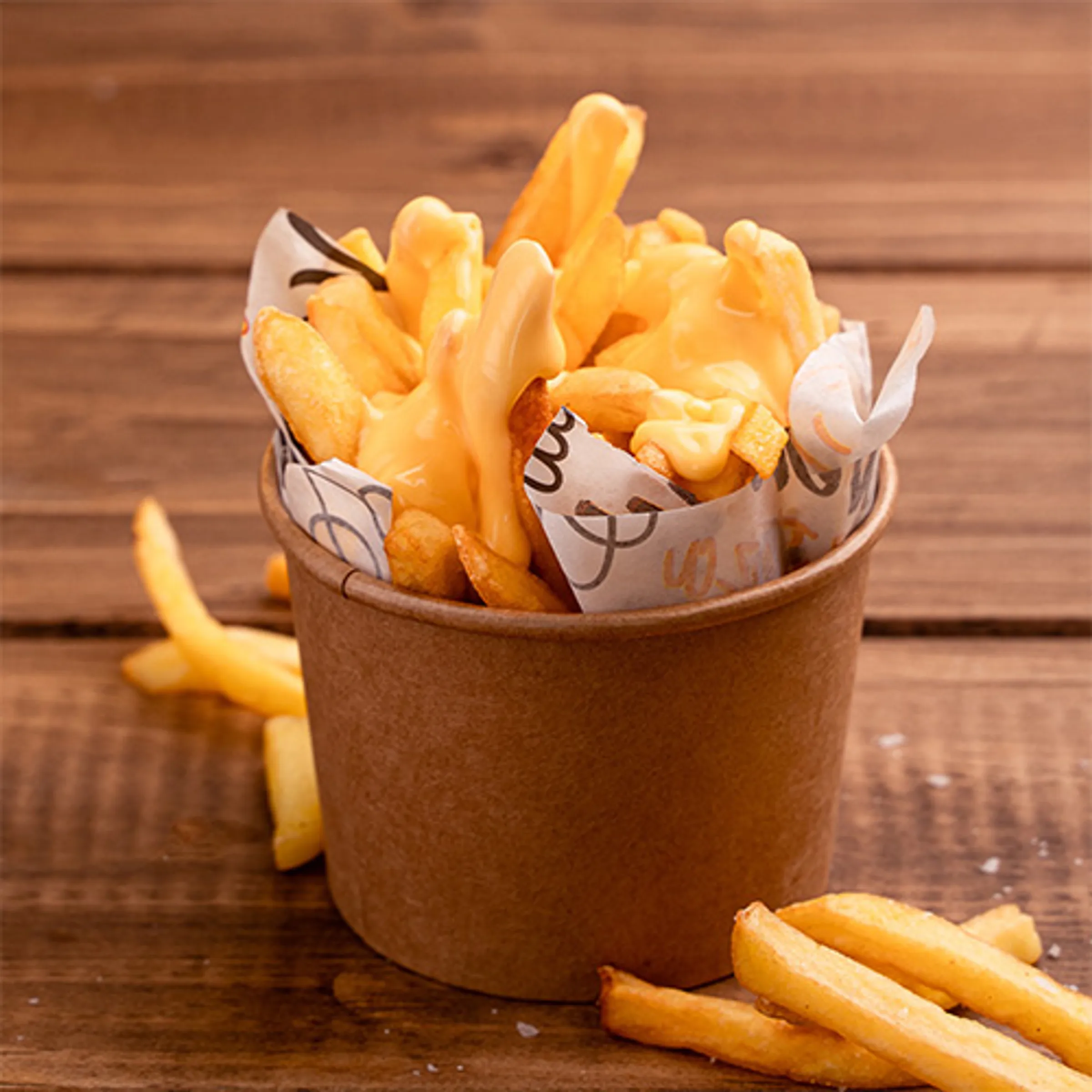 Papas Fritas Individual Cheddar🧀 - Tommy Beans - Burritos, tacos y bowls
