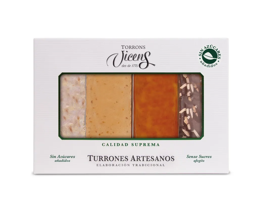 Caja de 4 Turrones Artesanales 80g Sin Azúcar - Mandorlí Dolce Boutique