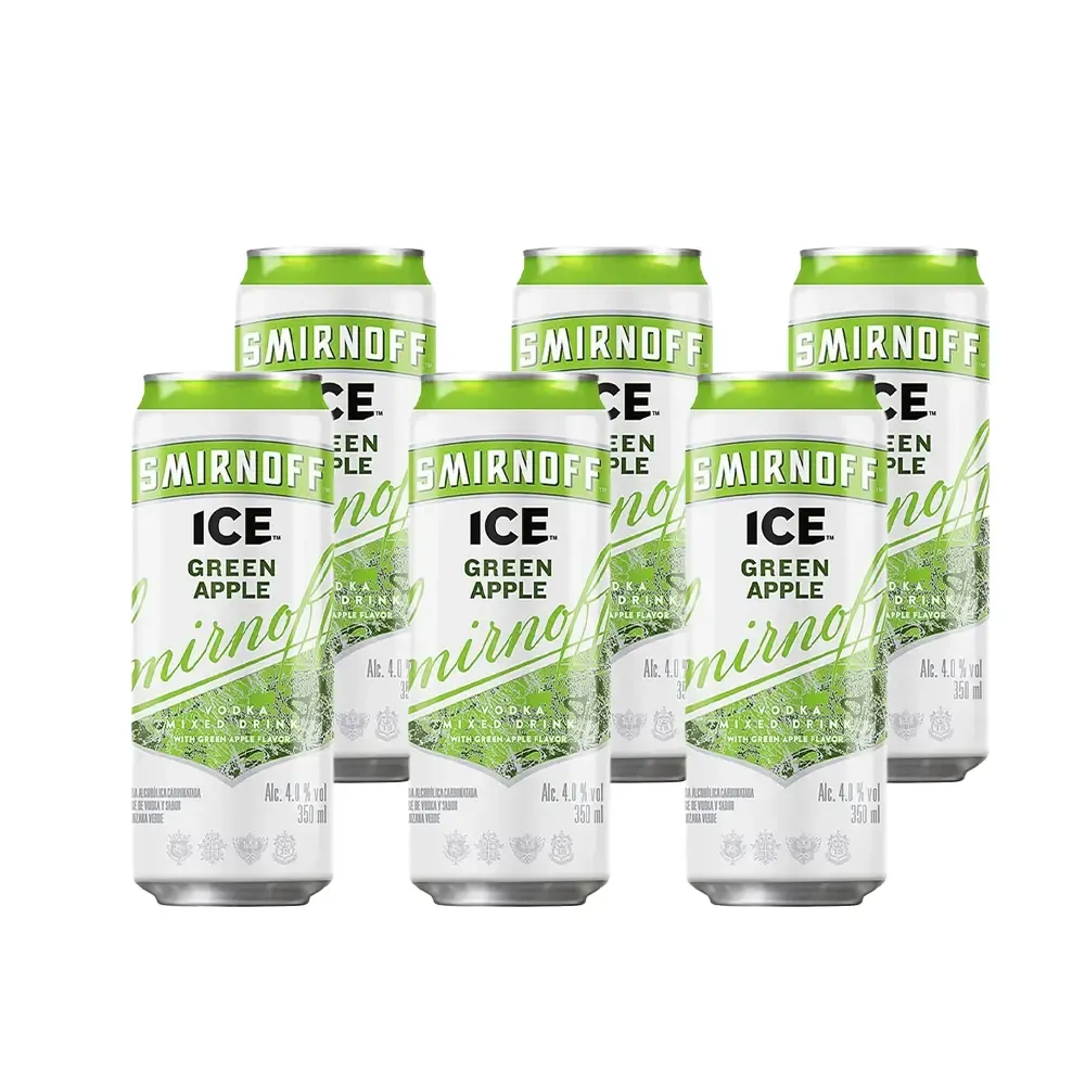 Pack 6 RTD Smirnoff Ice Green Apple Lata 350 Ml - Tambo | Cada vez más ...