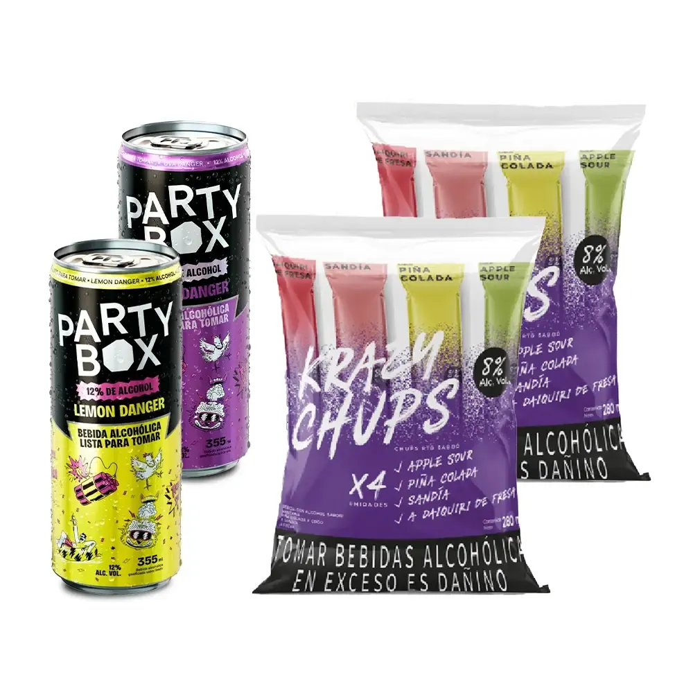 Pack Rtd Party Box (1 Uva Danger Lata x 355 Ml + 1 Lemon Danger Lata x ...