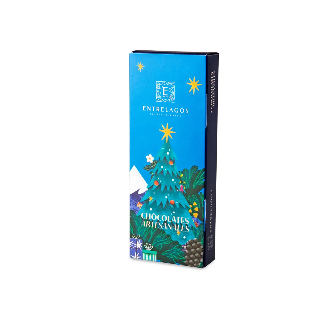 834 - Caja de navidad 4 bombones 45 gr - Chocolatería Entrelagos ...