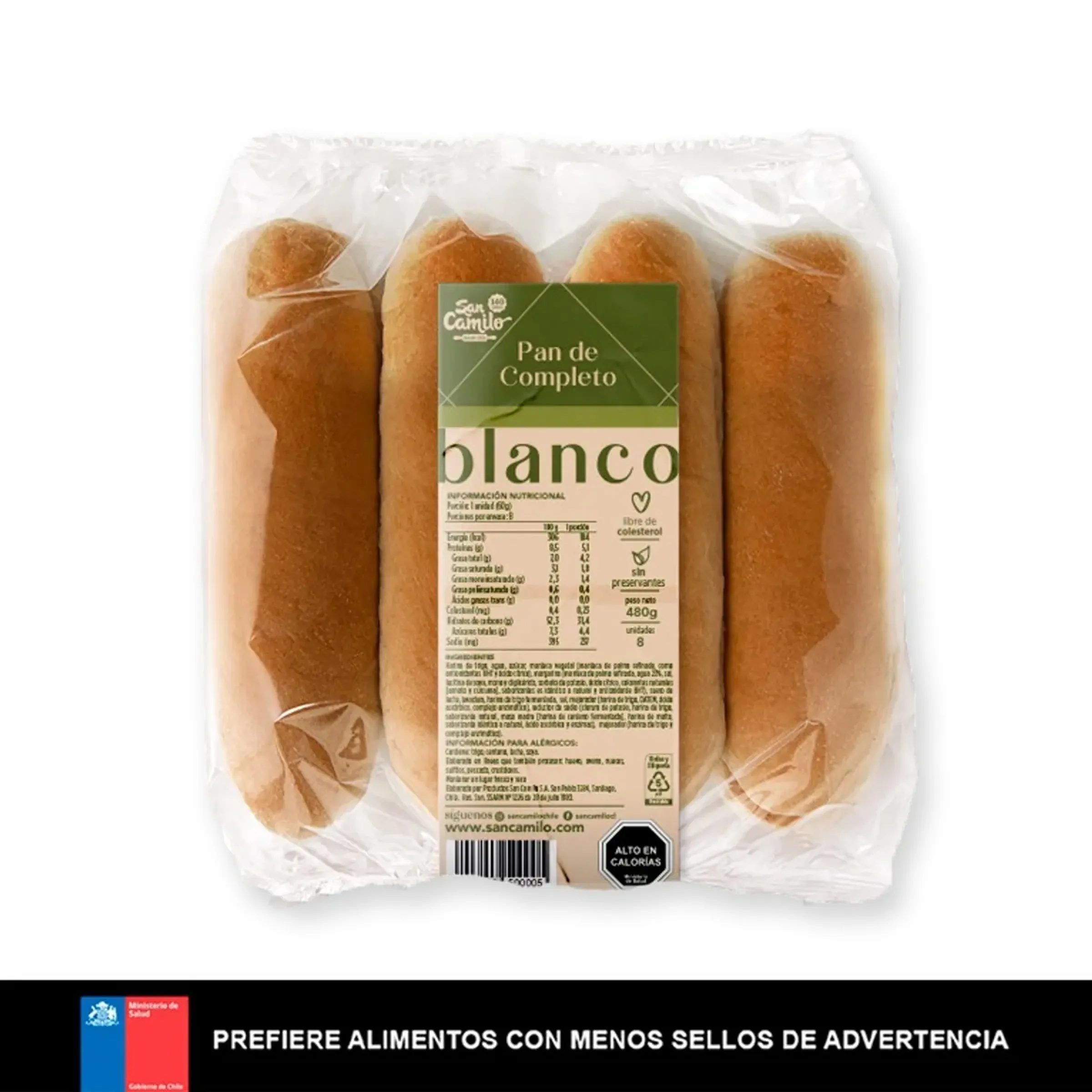 Pan de Completo 8 unidades - San Camilo - Tienda Online Panadería ...