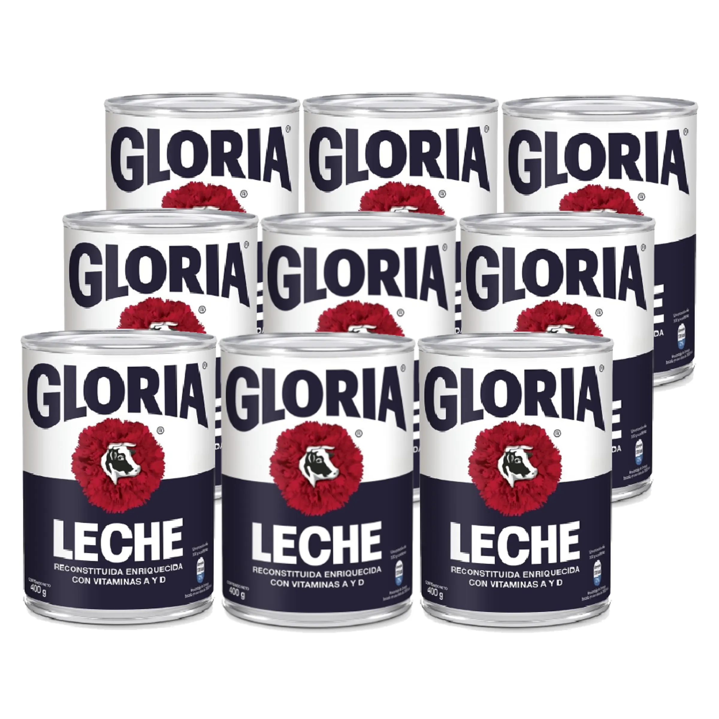 Pack (9 Leche Gloria Reconstituida Entera Lata x 390 Gr) - Tambo | Cada ...