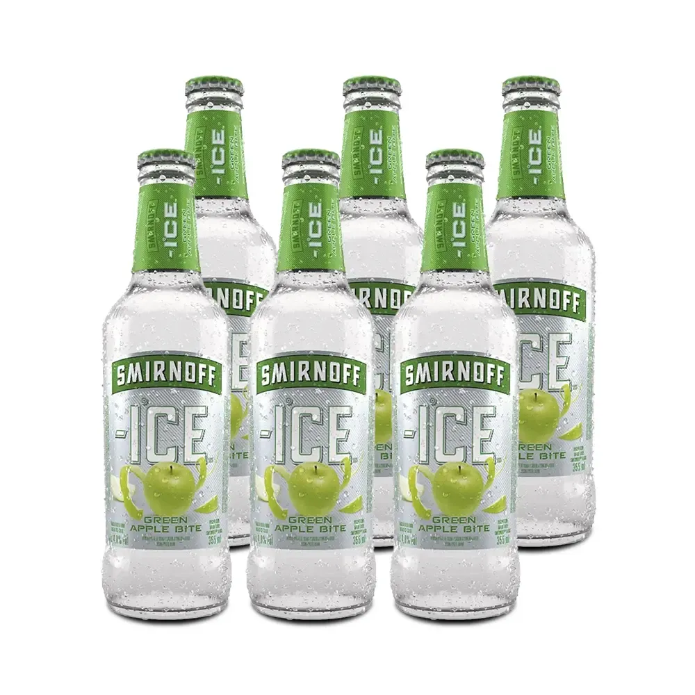 Pack 6 RTD Smirnoff Ice green Apple Bot 355 ml - Tambo | Cada vez más cerca