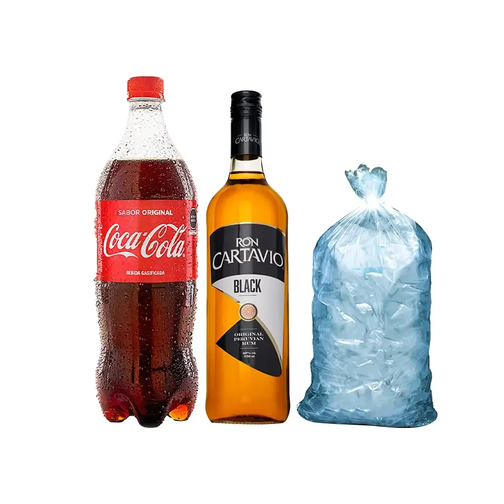 Pack 1 Ron Cartavio Black 750Ml + 1 Coca Cola 1Lt + 1 Hielo Super Fresh ...