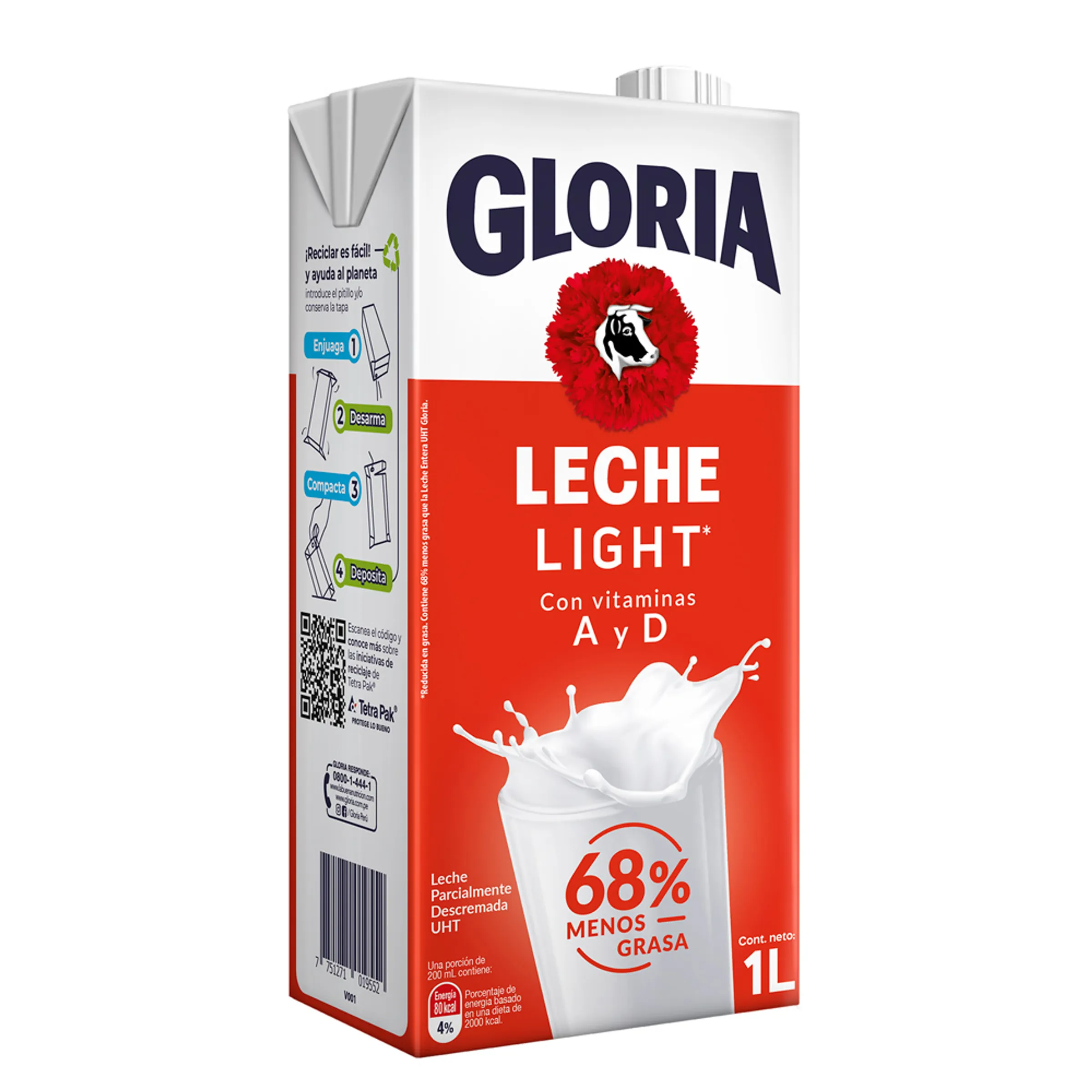 Leche UHT Gloria Light 946 ML - Tambo | Cada vez más cerca