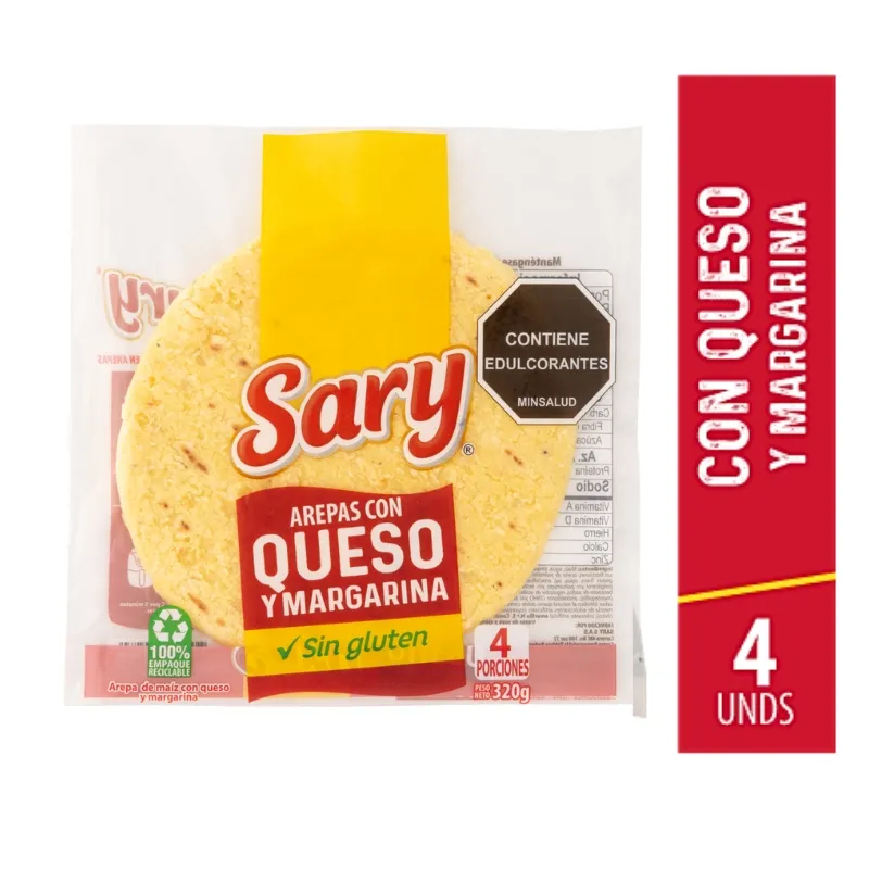 AREPAS SARY QUESO Y MARGARINA 320G - Supermercados La 80 | Compra online