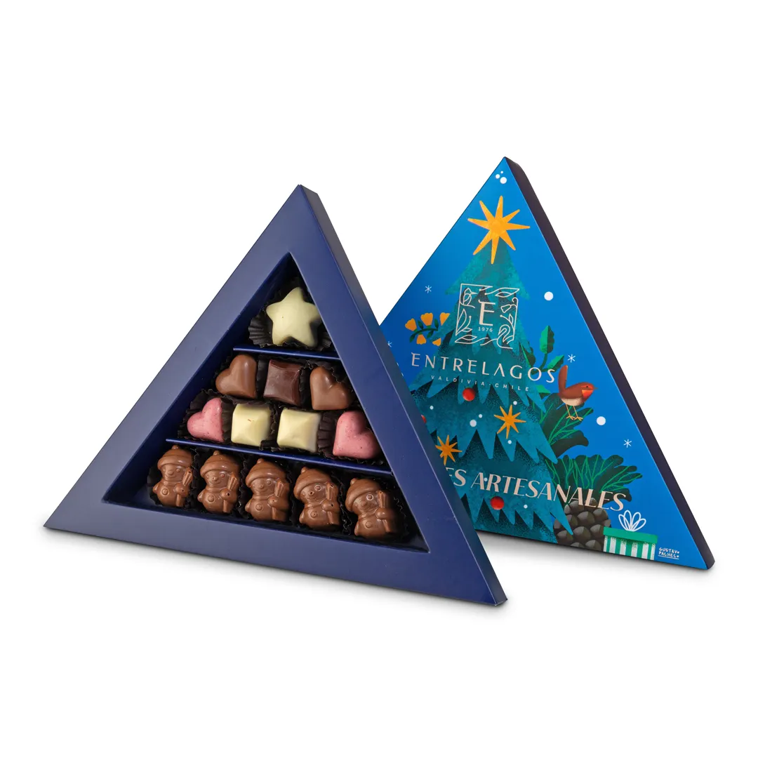 830 - Caja de navidad 13 bombones 150 gr - Chocolatería Entrelagos ...