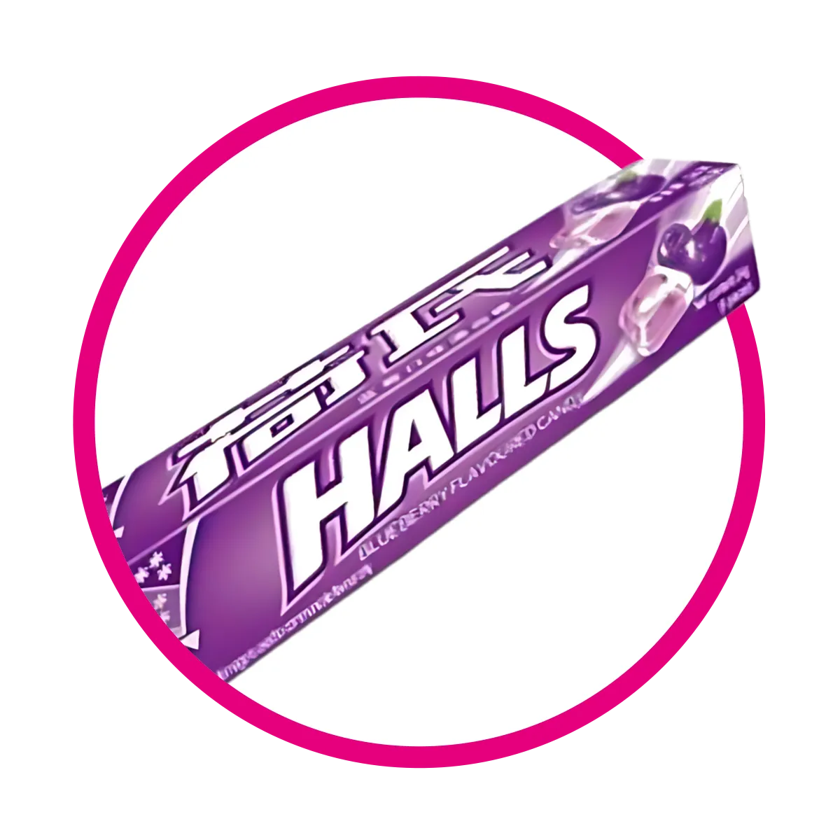 HALLS PURPLE MORA AZUL PAQUETE 34GR - KOKOROCAO | Dulces Internacionales