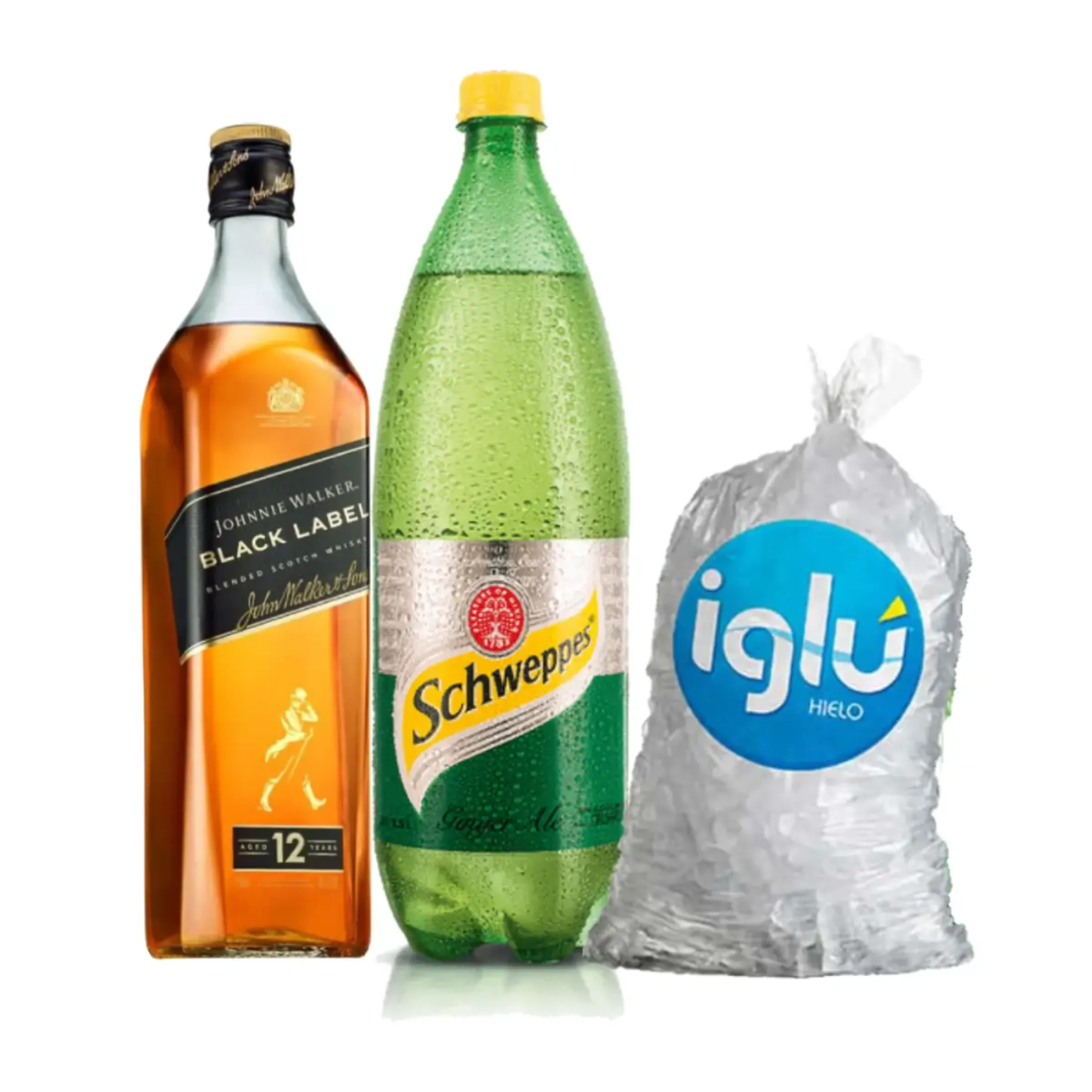Pack (1 Schweppes Ginger Ale x 1.5 Lt + 1 Whisky Johnnie Walker Black ...
