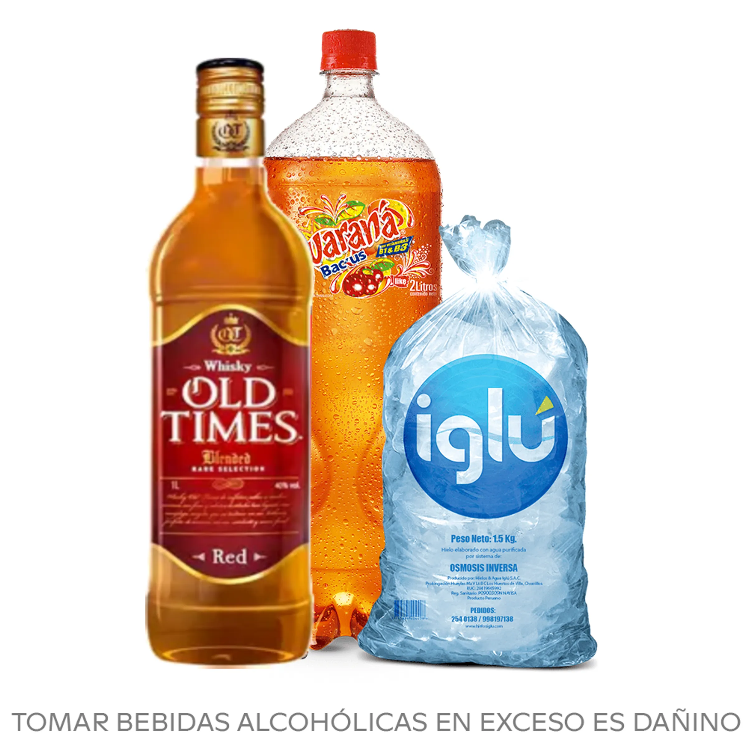 Pack (1 Guarana Vitaminizada x 2 Lt + 1 Whisky Old Times Red x 1 Lt ...