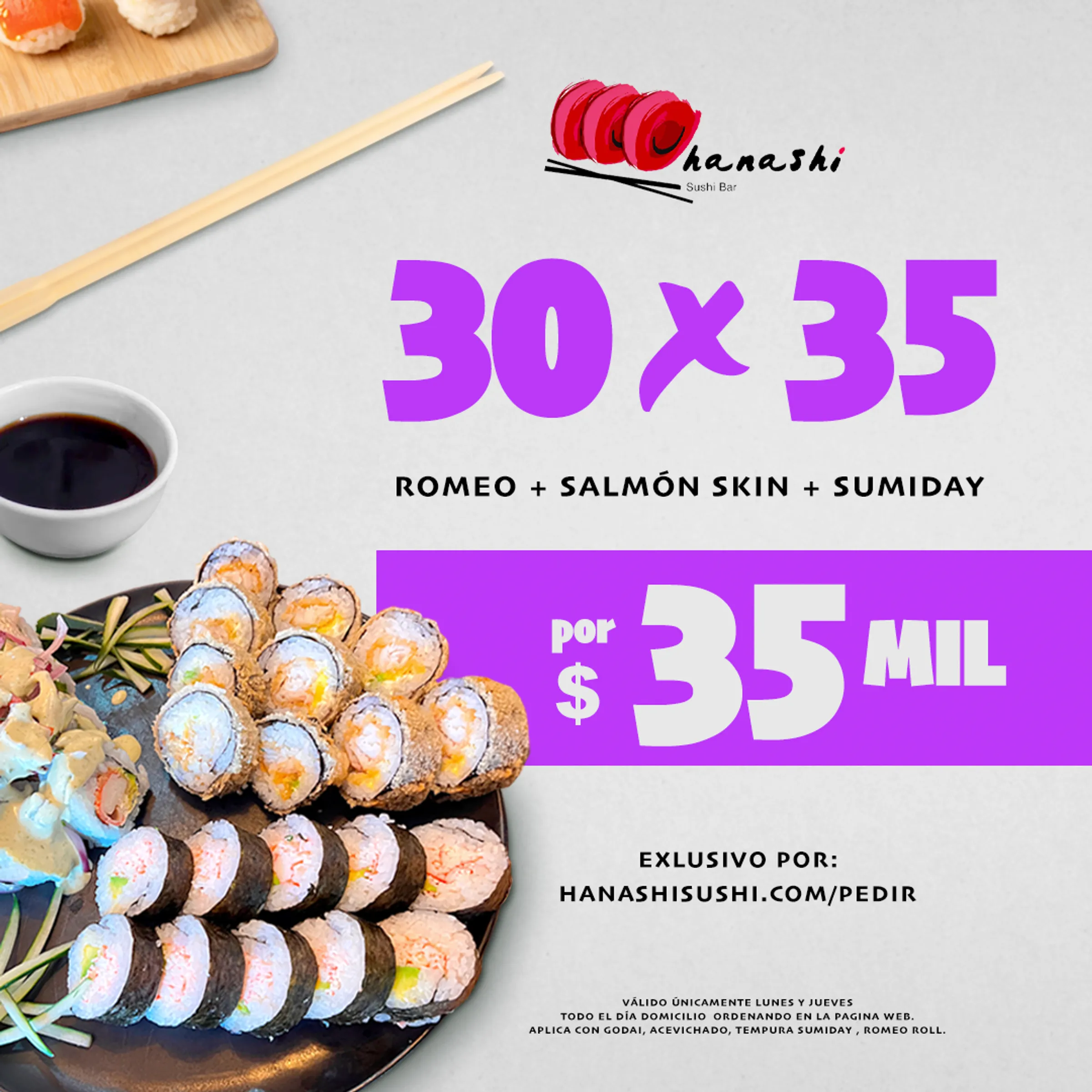 30X35.000 - Hanashi Sushi Bar | Tienda Online