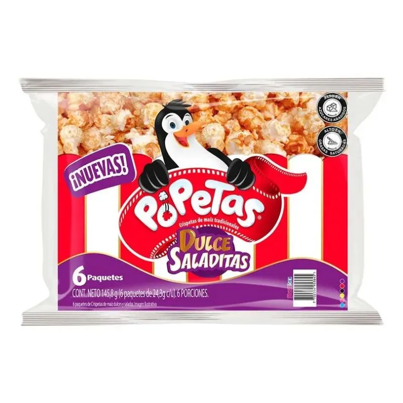 6 Crispetas popetas dulces saladas x 24.3 grs - Supermercados La 80 ...