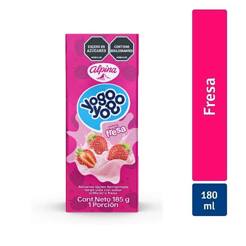 ALIMENTO LACTEO YOGO YOGO ALPINA FRESA 185G TETRAPACK - Supermercados ...