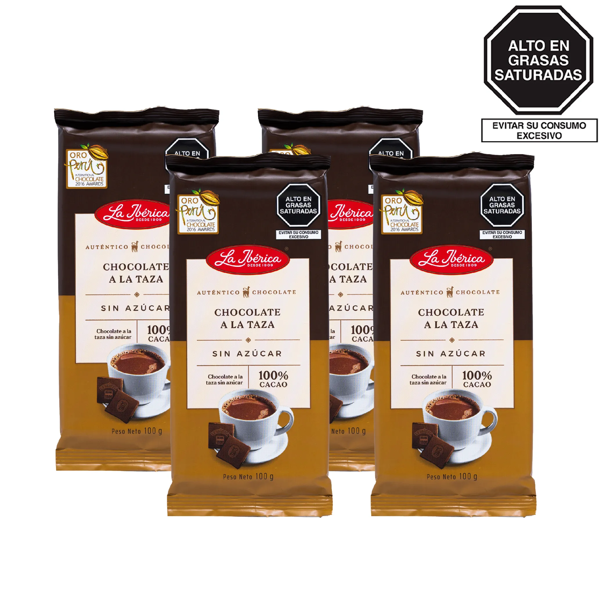 Chocolate a la taza sin azúcar x 100 g x 4 pzas - La Ibérica - Tienda ...
