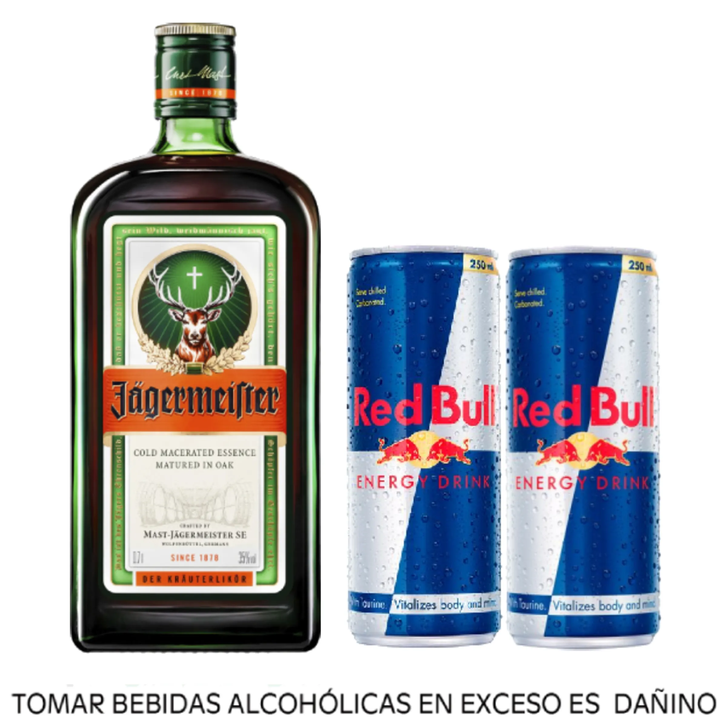Pack (2 Energizante Red Bull x 250 Ml + 1 Jagermeister Ag x 700 Ml ...